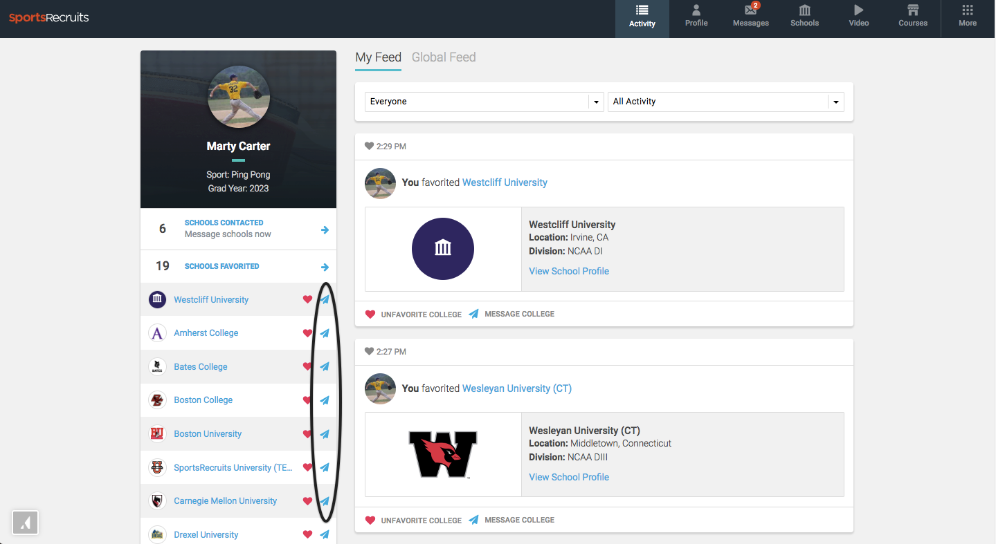 How to Use the Messaging System – SportsRecruits